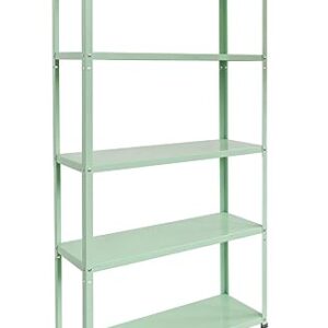 Medium 5-Tier Open Bookshelf freestanding Standing Storage Decorative Shelf Multifunctional Display Stand for Home and Office, Light Green