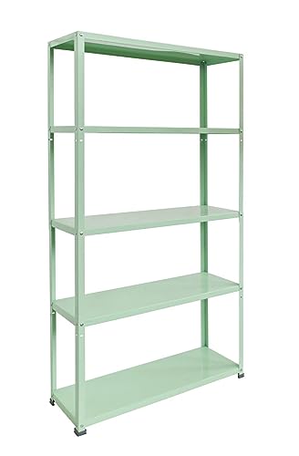 Medium 5-Tier Open Bookshelf freestanding Standing Storage Decorative Shelf Multifunctional Display Stand for Home and Office, Light Green