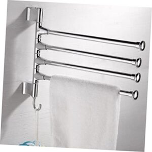 zerodeko 4 swivel towel rack stainless steel towel holder stainless steel towel rack w 4 swivel bars wall mounted towel holder rotating rod wall-mounted towel rack to rotate silver