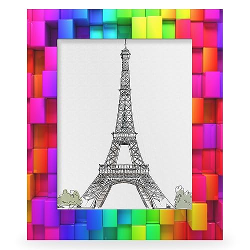 POFATO Rainbow Box 8x10 Picture Frame Wood Photo Frame for Tabletop Display Wall Mount Picture Frame Display 8 x 10 Inch Photo Wall Decor Home Gift Frames