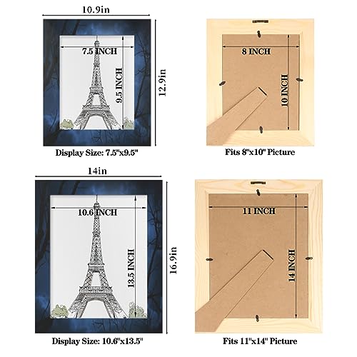 POFATO Owl Moon Light 8x10 Picture Frame Wood Photo Frame for Tabletop Display Wall Mount Picture Frame Display 8 x 10 Inch Photo Wall Decor Home Gift Frames