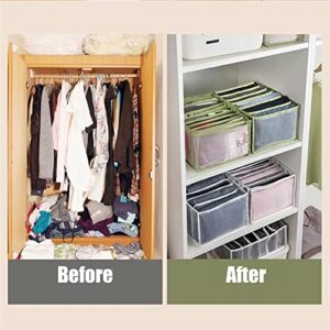 TIGARI Wardrobe Clothes Organizer, Closet Organizer Foldable Drawer Organizer for Clothing, Drawer Dividers for Clothes, Closet Storage for Trousers, Shirts, Jeans, T-Shirt, Bra, Underwear, Socks