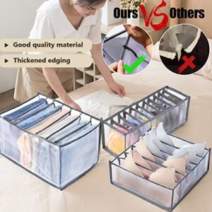 TIGARI Wardrobe Clothes Organizer, Closet Organizer Foldable Drawer Organizer for Clothing, Drawer Dividers for Clothes, Closet Storage for Trousers, Shirts, Jeans, T-Shirt, Bra, Underwear, Socks