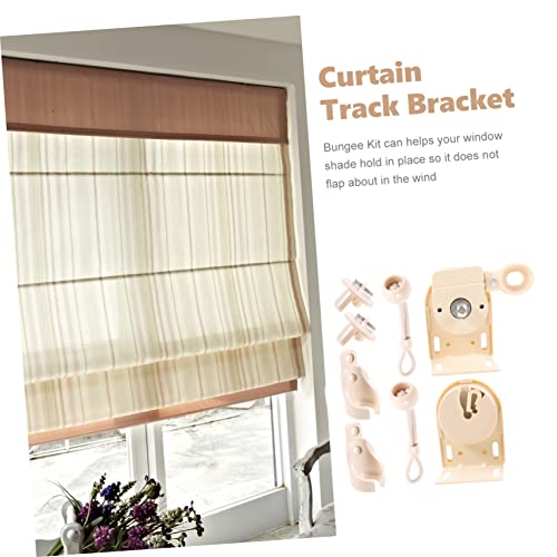 DECHOUS 4 Sets Bracket Mounting Sun Shades Ring Bungee Cap Shower Holder Twin Crank of Cordless Over Windproof Kit Exterior End Curtain Bunk Headrail Bottom Shutter Blinds Rod Bed