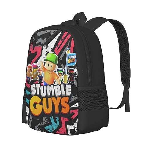 Jadouzke Stumble Guys Casual School Backpack Portable Daypack for Outdoor Sports Travel Bag