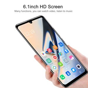 SHYEKYO Full Screen Phone, 3000mAh 110-240V 6.1in Unlocked Cell Phone with USB Cable for Listen to Music(#1)