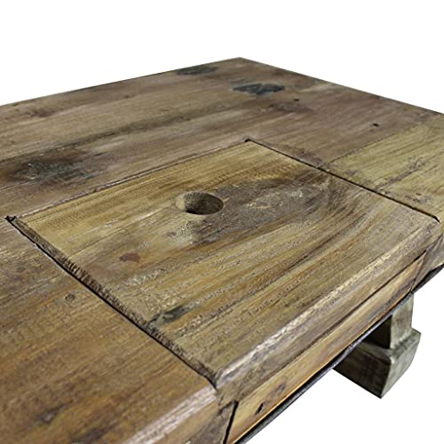 MSLAONXC Coffee Table,Couch Table,Rustic Table,Side Table,Farmhouse Table,Living Room Table,Console Table,Vintage Style,Accent Table,for Home,Office,Dining Room,Solid Reclaimed Wood 35.4"x19.7"x13.8"