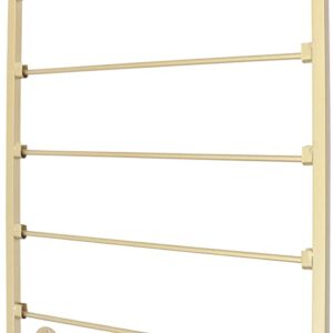 LGXSHOP Towel Rack, 5 Tier Hanging Towel Rack, Industrial Metal Wall Mounted Garment Rack, Space Saving Towel Display Rack for Entrance, Bedroom, Bathroom, Closet, Boutique -Gold