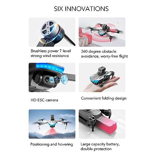 CUTULAMO Brushless Aerial Drone, Brushless Drone One Button Return Headless Mode Hovering for Aerial Photography