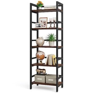 Tribesigns 5-Tier Bookshelf 69 Inch Industrial Bookcase Open Display Shelves Book Storage Organizer for Living Room, Home Office, Small Space