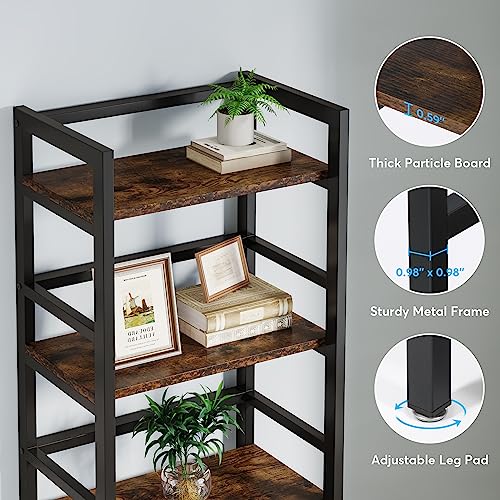 Tribesigns 5-Tier Bookshelf 69 Inch Industrial Bookcase Open Display Shelves Book Storage Organizer for Living Room, Home Office, Small Space