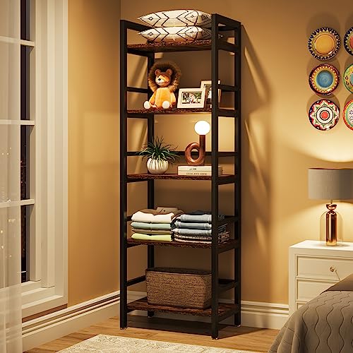 Tribesigns 5-Tier Bookshelf 69 Inch Industrial Bookcase Open Display Shelves Book Storage Organizer for Living Room, Home Office, Small Space