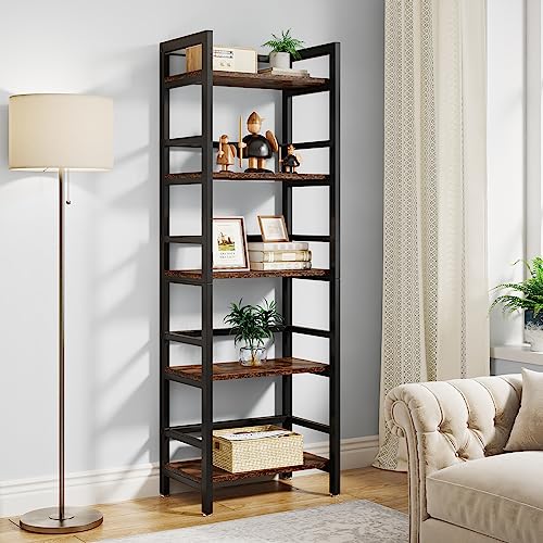 Tribesigns 5-Tier Bookshelf 69 Inch Industrial Bookcase Open Display Shelves Book Storage Organizer for Living Room, Home Office, Small Space