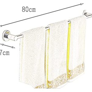 Towel BAR Rack Towel Shelfs,Bathroom Brass Towel Bar/Polished Chrome Mirror Surface/Bathroom Kitchen Towel Rack/Wall Hanging/Single Rod/Multi Size Optional/40Cm (Size : 80Cm)