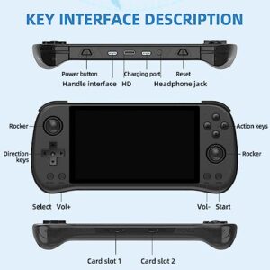 Newcomer Powkiddy X55 Handheld Game Console 5.5 inch Large Screen RK3566 Retro Video Games Consoles 256G with 30000 Downloaded Games, Support WiFi Hotspot Mode Matchmaking