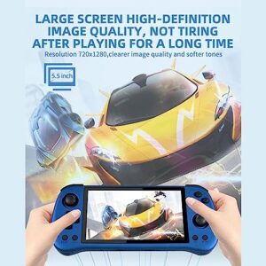 Newcomer Powkiddy X55 Handheld Game Console 5.5 inch Large Screen RK3566 Retro Video Games Consoles 256G with 30000 Downloaded Games, Support WiFi Hotspot Mode Matchmaking