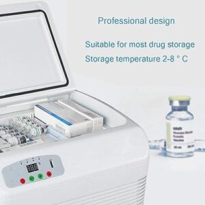 SiMbae Portable Refrigerator 12L, Mini Fridge Cooler, for Freezer Drug Insulin Vaccine Storage, Refrigeration Medicine Incubator, Car Home Travel Camping Picnic,White