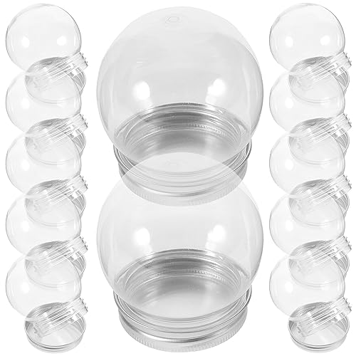 Globe DIY Clear Plastic Water Globe Snow Globe 150ml Clear Snow Globe Empty Fillable Display Jar with Screw Off Cap for DIY Crafts Christmas Holiday Home Decor 12pcs Bottles