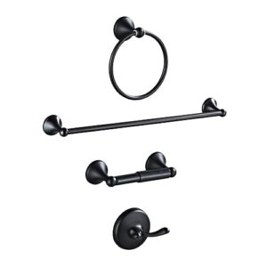 angoily 1 set bathroom four piece set black washcloth paper towel roll dispenser stainless steel towel kitchen towel hanger wall towel hooks bath towel bar stainless steel black towel ring