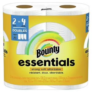 bounty essentials select-a-size paper towels, white, 2 double rolls = 4 regular rolls