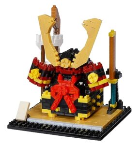 nanoblock - artifacts - samurai helmet ornament, sights to see series building kit