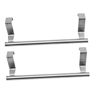 doitool 2pcs stainless steel towel rack over door towel holder cabinet towel holder bathroom towel shelf multi hanger multi purpose hanger towel storage pole individual bracket back style