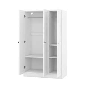 P PURLOVE Wardrobe Armoire Closet with 3 Doors for Bedroom,Bedroom Clothes Cabinet Shutter Wardrobe with Shelves,Freestanding Armoire Cabinet