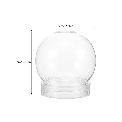 NOLITOY DIY Snow Globes 10pcs Clear Plastic Water Globe Jar with Screw Off Cap Christmas Candy Cookies Jar for DIY Crafts Flower Plant Moss Landscape Decor 4inch