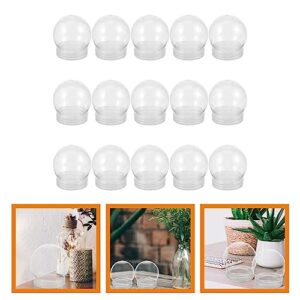 NOLITOY DIY Snow Globe 15pcs Clear Plastic Water Globe with Screw Off Cap Empty Fillable Globe Water Globe Jar Christmas Candy Jar for DIY Crafts Home Decoration Gifts