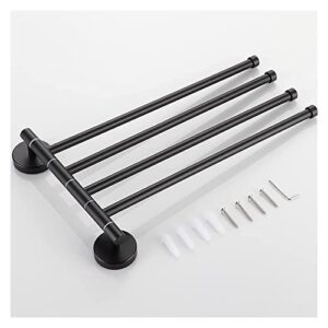 Towel BAR Rack Household Bathroom Activity Towel Bar,Stainless Steel Rotating Towel Rack,Bathroom Washing Rack Folding Three Rod Towel Storage Holder Bathroom Hardware/Blue (Color : Painted Butterfly