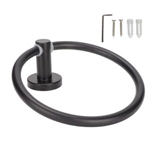 towel ring for bathroom, 6.7in diameter towel holder ring, aluminium round bath towel rings, space saving ring towel holder, multiuse wall towel ring holder for bathroom hotel(black)