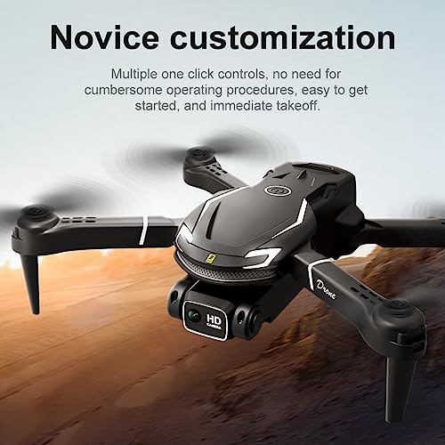 Drone with Dual 4k Wide Angle HD Wifi Camera Remote Control Toys Gifts for Boys Girls with Altitude Hold Headless Mode, Add Music Zoom Function, 3-Level Flight Speed (Black)