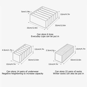 ARTYSHILS Underwear Storage Box Breathable Foldable Multiple Cells Drawer Organizer for Bras Socks Suitable for Storing Towels, T Shirts(6 grids)