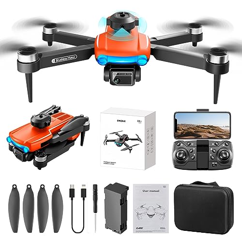 Brushless Motor Drone With 1080P Camera 2.4G WIFI FPV RC Quadcopter With Headless Mode, Follow Me, Altitude Hold, Obstacle Avoidance Toys Gifts For Kids Adults