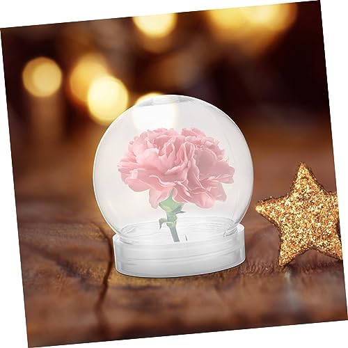 Plastic Snow Globe 20 pcs Craft DIY Base Moss Multi-use Cake Clear Terrarium with Transparent Holiday Display Gift Screw Case Customization Cover Prop Mini Home Art Snow Globe