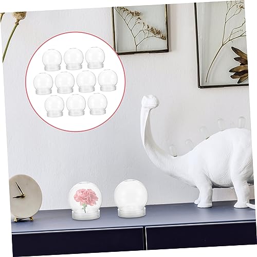 Plastic Snow Globe 20 pcs Craft DIY Base Moss Multi-use Cake Clear Terrarium with Transparent Holiday Display Gift Screw Case Customization Cover Prop Mini Home Art Snow Globe