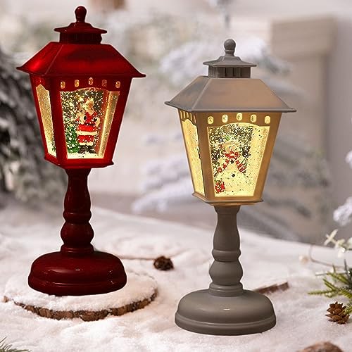 GYMNASTIKA Christmas Snow Globe Candles Light Battery Operated Spooky Led Musical Snow Globe Lantern Hanging LED Spinning Water Glittering Snowman Lamp Spinning Water Glittering Snowman Christmas