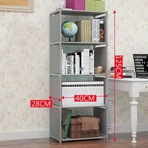 WOQLIBE 4 Tiers Bookcase, Storage Rack Display Bookshelf for Storing Books, Toys, Clothes and Snacks, Open Waterproof Metal Large Space Corner Stand- Solid Organizer for Kitchen, Living Room, Bedroom