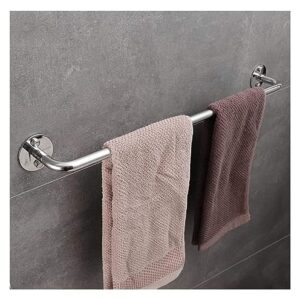 TOWEL BAR RACK Towel Rack Easy to Install Mirrored Bright Single Rod Simple Wall-Mounted Towel Rack-Length 60Cm Towel Storage Bath Towel Rail Single Towel Bar for Bathroom Chrome Hanging/Length 60Cm (