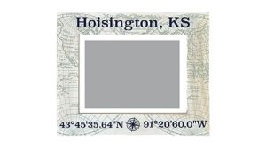 r and r imports hoisington kansas souvenir wooden photo frame compass coordinates design matted to 4 x 6