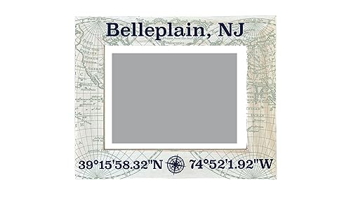 R and R Imports Belleplain New Jersey Souvenir Wooden Photo Frame Compass Coordinates Design Matted to 4 x 6