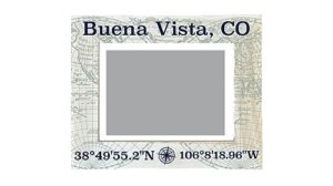 r and r imports buena vista colorado souvenir wooden photo frame compass coordinates design matted to 4 x 6