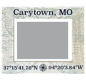 R and R Imports Carytown Missouri Souvenir Wooden Photo Frame Compass Coordinates Design Matted to 4 x 6