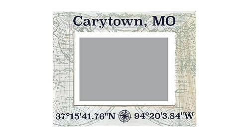 R and R Imports Carytown Missouri Souvenir Wooden Photo Frame Compass Coordinates Design Matted to 4 x 6