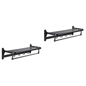 bathroom floating shelf 2pcs foldable towel rack black bathroom towels folding shelf wall towel holder bathroom tower hanger wall mount shelves bathroom rack towel hanging rod