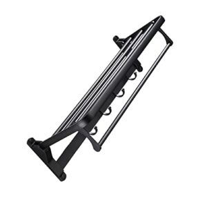 angoily foldable towel rack corner wall shelves pan hanger stainless steel shelves black coat hangers toilet storage rod bathroom wall bracket wall-mounted rack bath towel holder porch