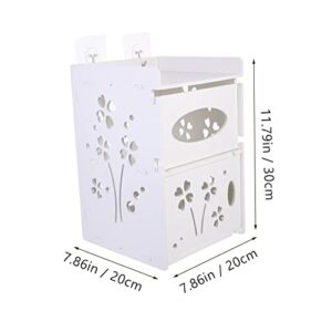 DOITOOL Tissue Box Rack Paper Towel Mount Wall Mounted Paper Towel Roll Holder Makeup Organizer Box Wall Mount Shelves Toilet Tissue Roll Holders Wall Mount Toilet Paper Roll Holder Desk