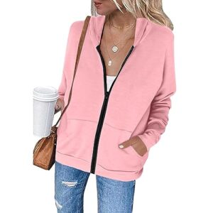 TMICOS Women's Cute Hoodies Teen Girl Fall Jacket Zip Up Y2K Sweatshirts Blouse Zip Up Hoodie Women Oversized Cropped Fleece Pullover Buffalo Sweatshirt Women Spring Fashion Clothing For Women Pink