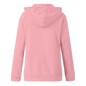 TMICOS Women's Cute Hoodies Teen Girl Fall Jacket Zip Up Y2K Sweatshirts Blouse Zip Up Hoodie Women Oversized Cropped Fleece Pullover Buffalo Sweatshirt Women Spring Fashion Clothing For Women Pink