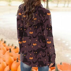 Halloween Cardigan for Women Fall Outfits for Women 2023 Trendy Womens Plus Size Open Front Cardigan Sweaters Fall Fashion Lightweight Jacket Comfy Outwear Sales Today Clearance(H Coffee,XX-Large)